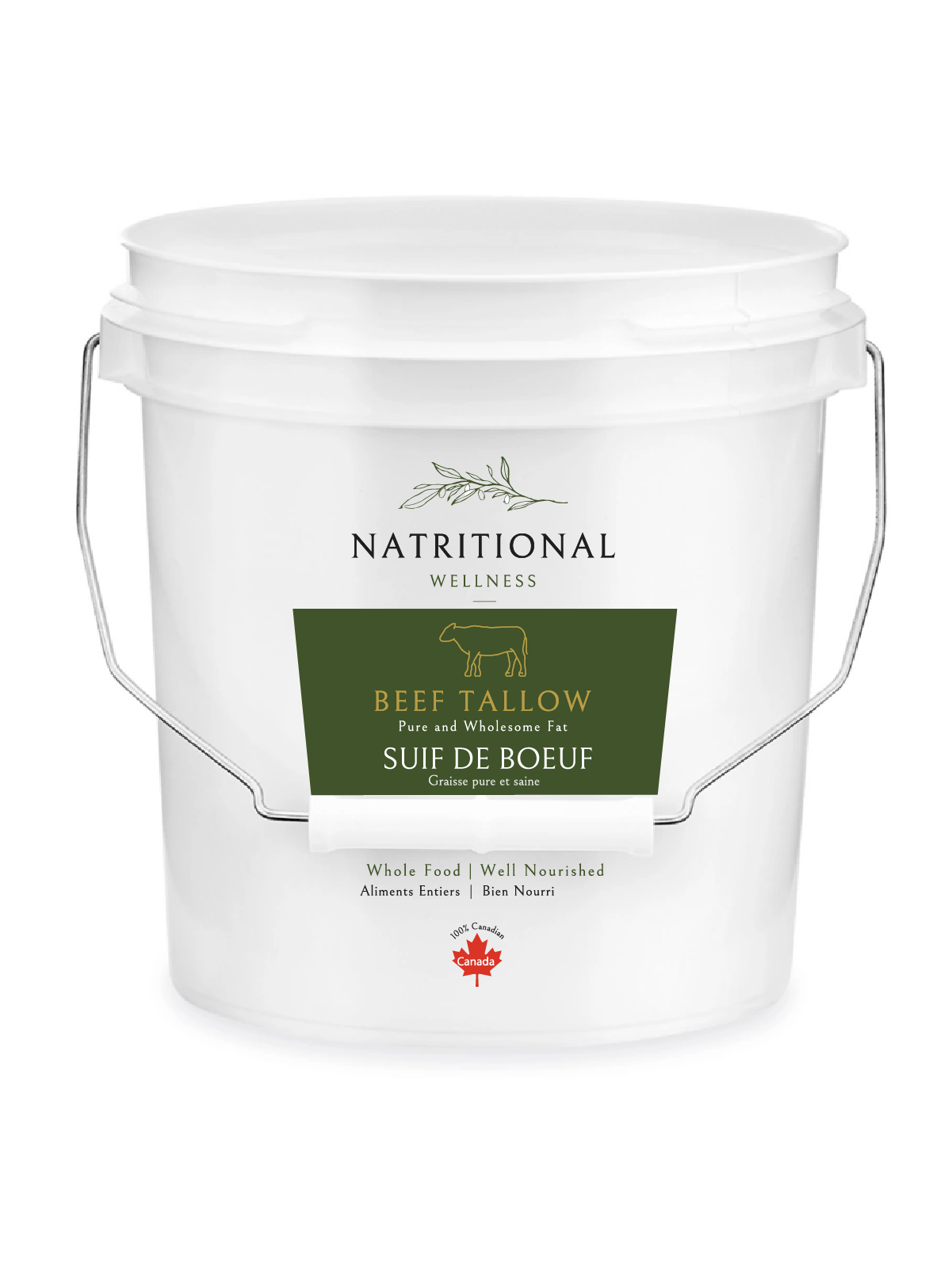 Beef Tallow (Whole Fat - Grass-Fed and Finished) in BPA Free Pails ...